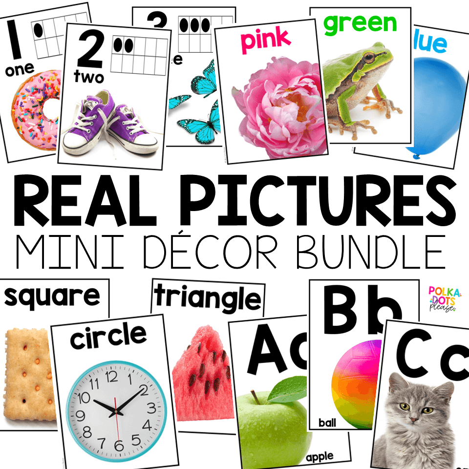 Classroom Decor MINI Bundle with Real Pictures and Black Fonts - Polka ...