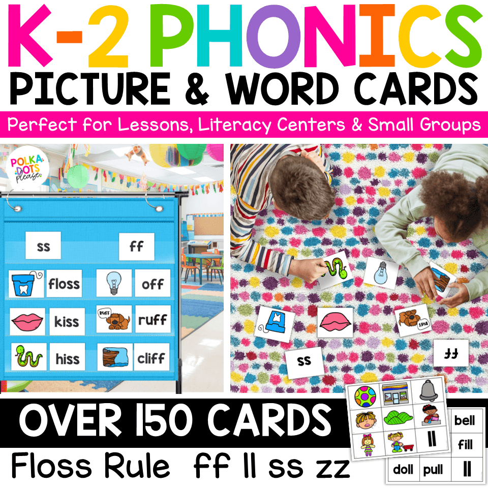 Floss Rule FF LL SS ZZ Picture & Word Cards- Sorting & Matching ...